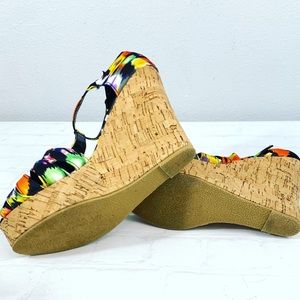 Charming Charlie | Shoes | Charming Charlie Multicolor Floral Platforms ...